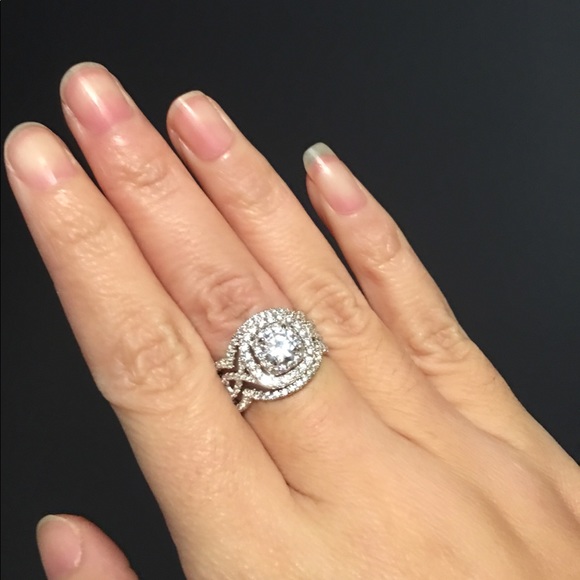 Jewelry | 3pcs Real 925 Silver Engagement Wedding Rings Set | Poshmark